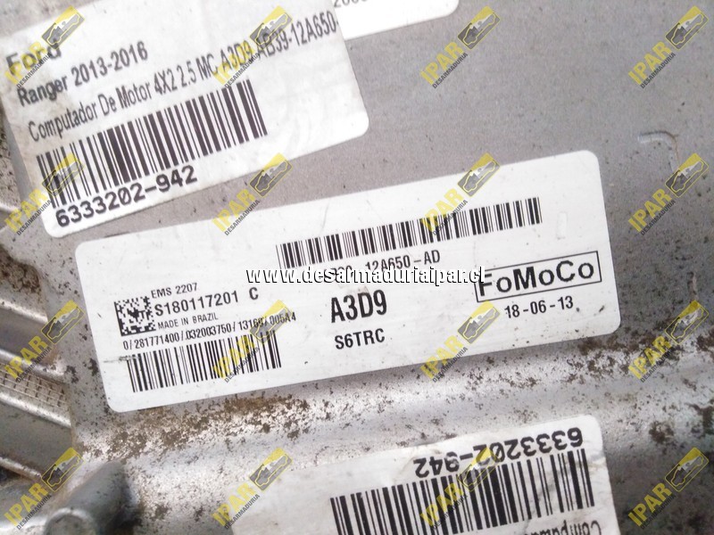 Computador De Motor 4X2 2.5 MC A3D9 AB39-12A650-AD FORD Ranger 2013 ...